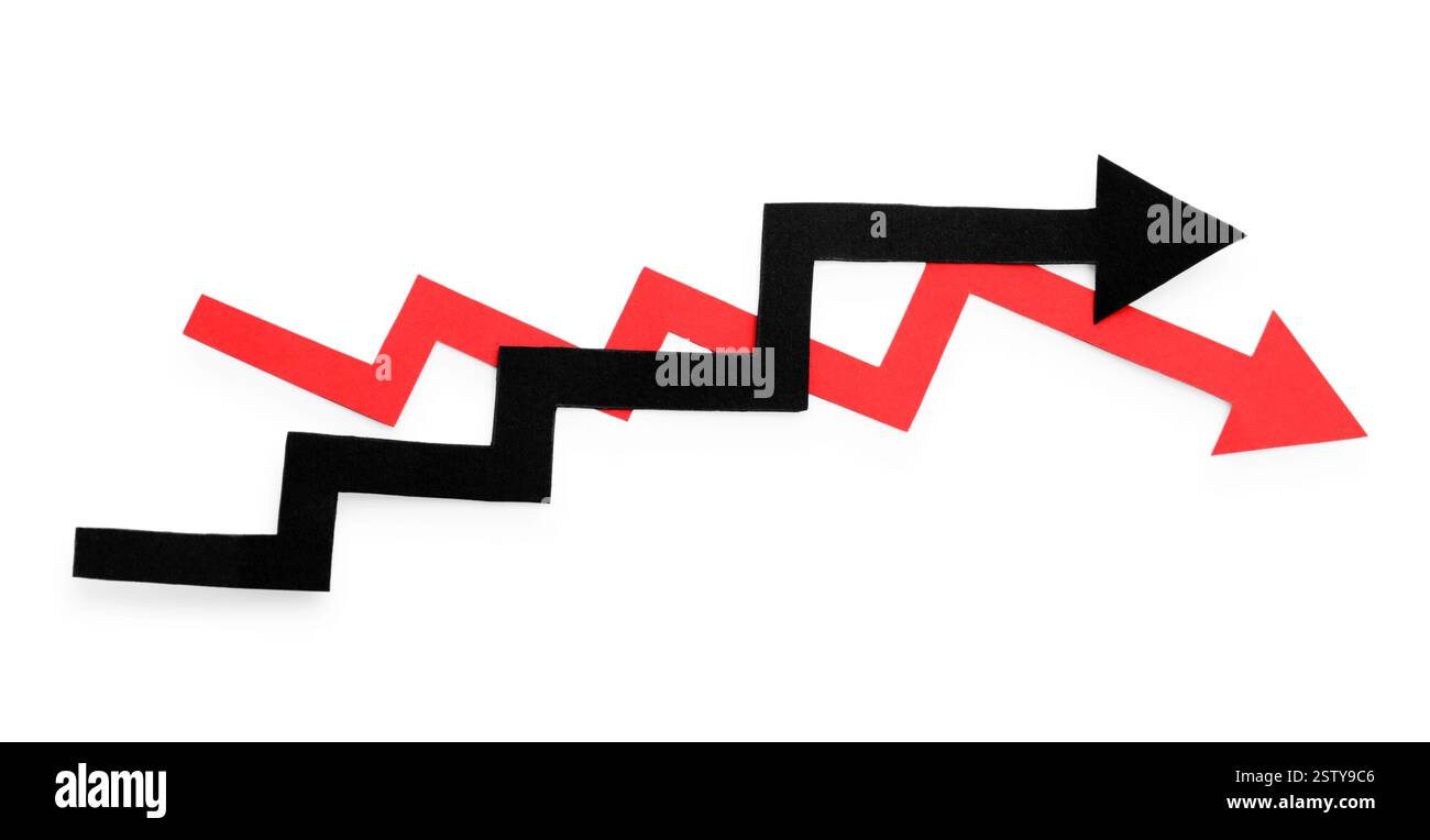 Red black arrows white Cut Out Stock Images & Pictures - Alamy