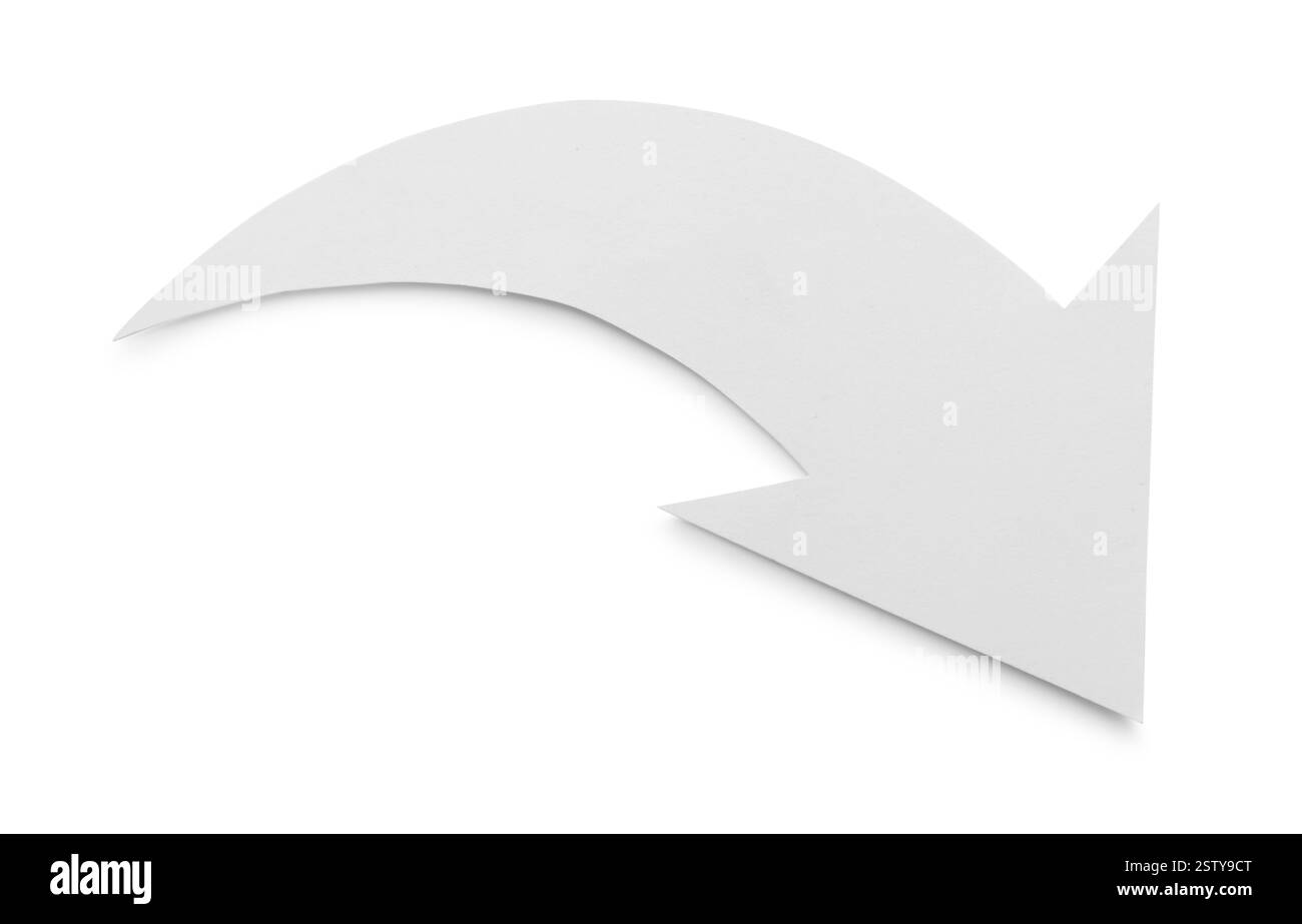 One paper arrow isolated on white, top view Stock Photo - Alamy