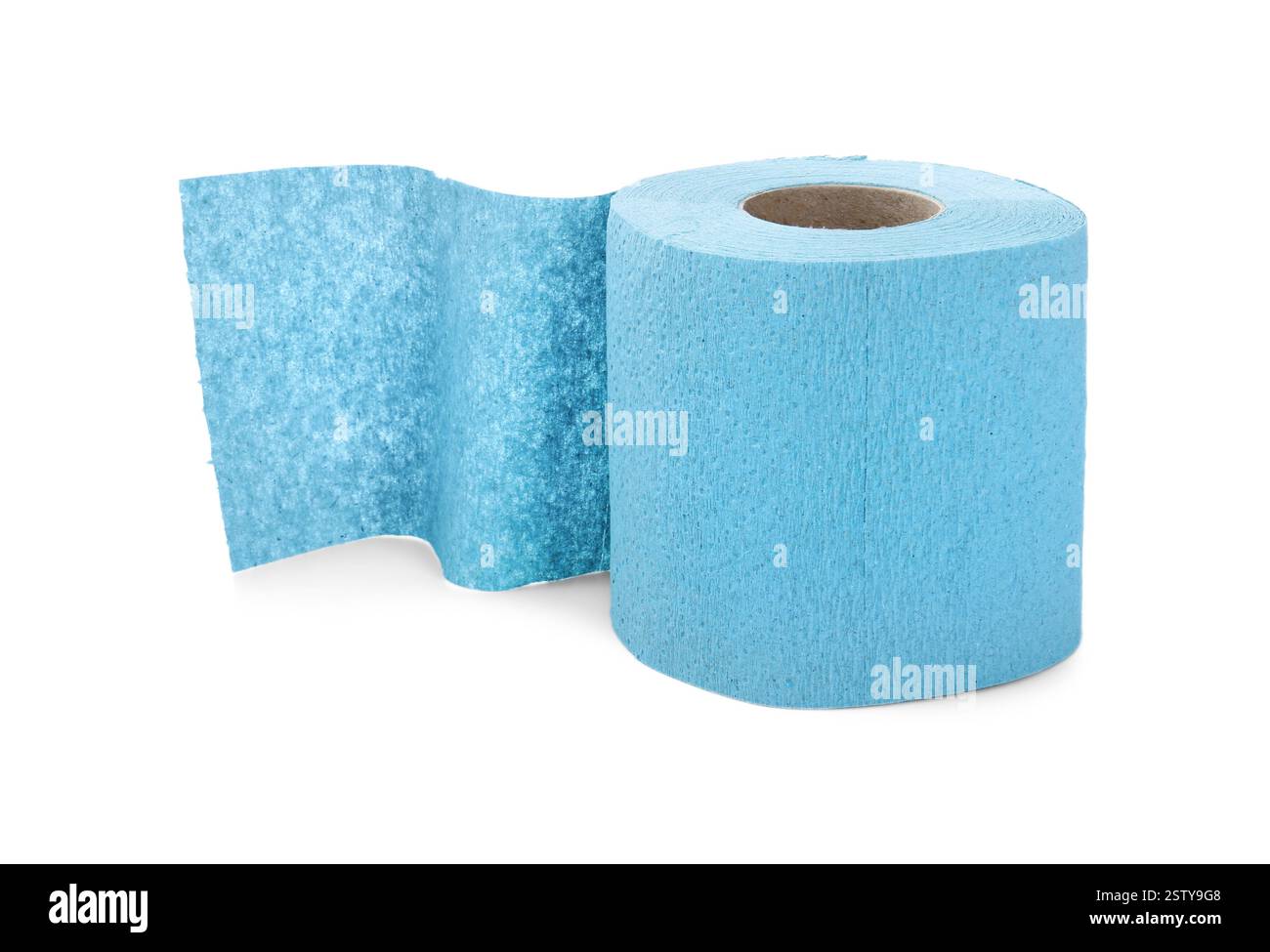 Light blue toilet paper roll isolated on white Stock Photo - Alamy