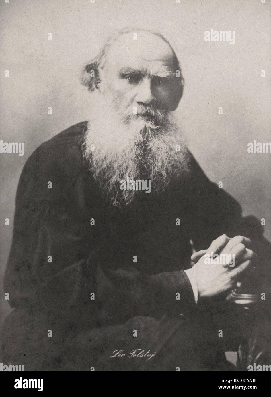 Portrait of Leo Nikolayevich Tolstoy (1820-1910) Russian philosopher ...