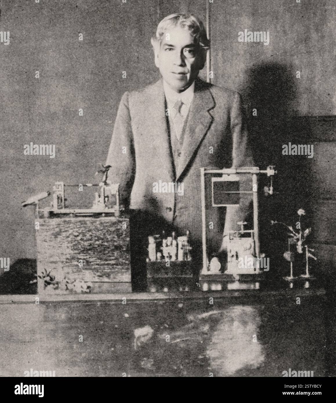 Portrait of Jagadis Chandra Bose (1858-1937) Indian botanist and ...