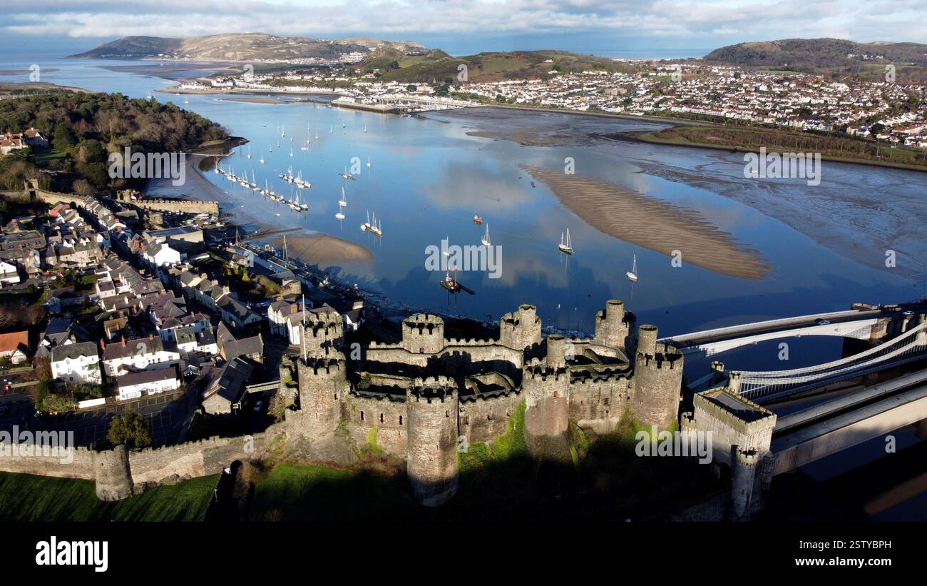 Conwy Castle, Castell Conwy, Conwy, North Wales Stock Photo - Alamy