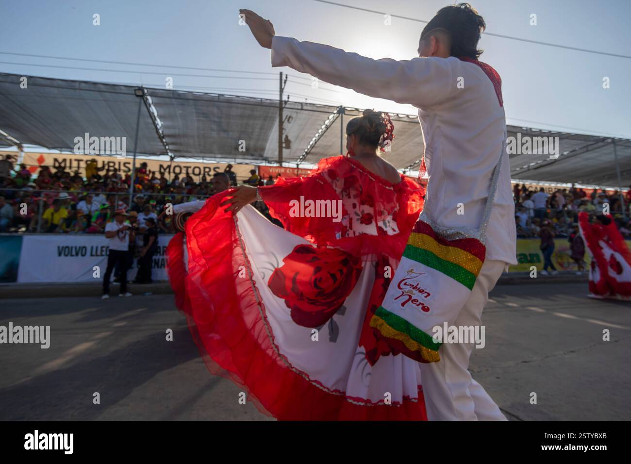 Cumbiamba troupe during Great Parade at Barranquilla's Carnival Stock ...
