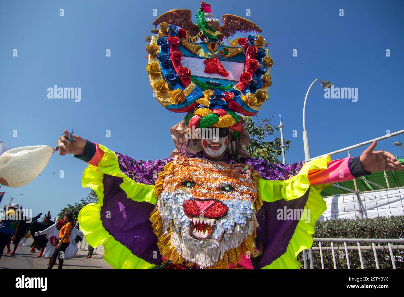 Congo dance and costume during Great Parade at Barranquilla's Carnival ...
