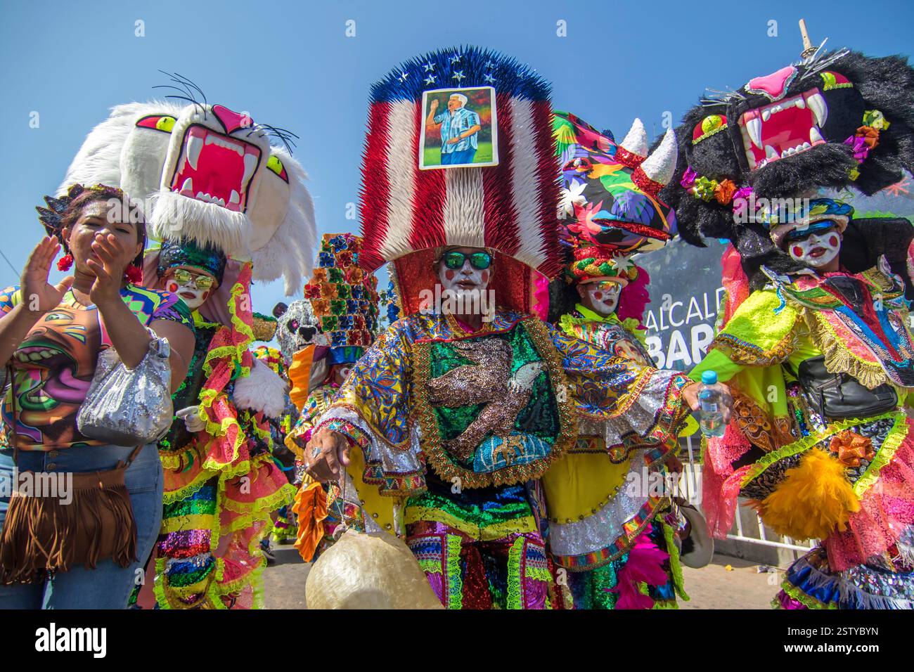 Congo dance and costume during Great Parade at Barranquilla's Carnival ...
