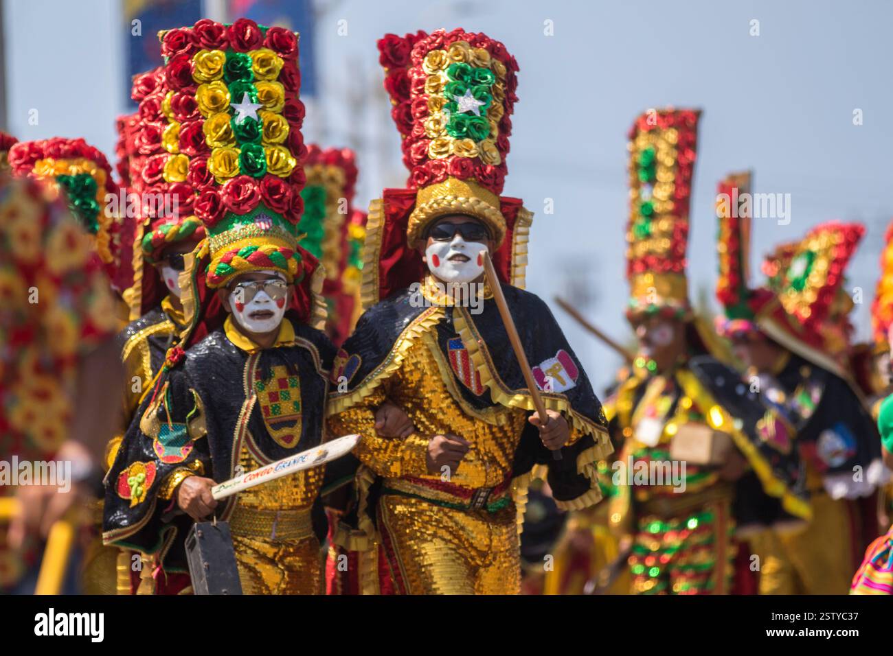 Congo dance and costume during Great Parade at Barranquilla's Carnival ...