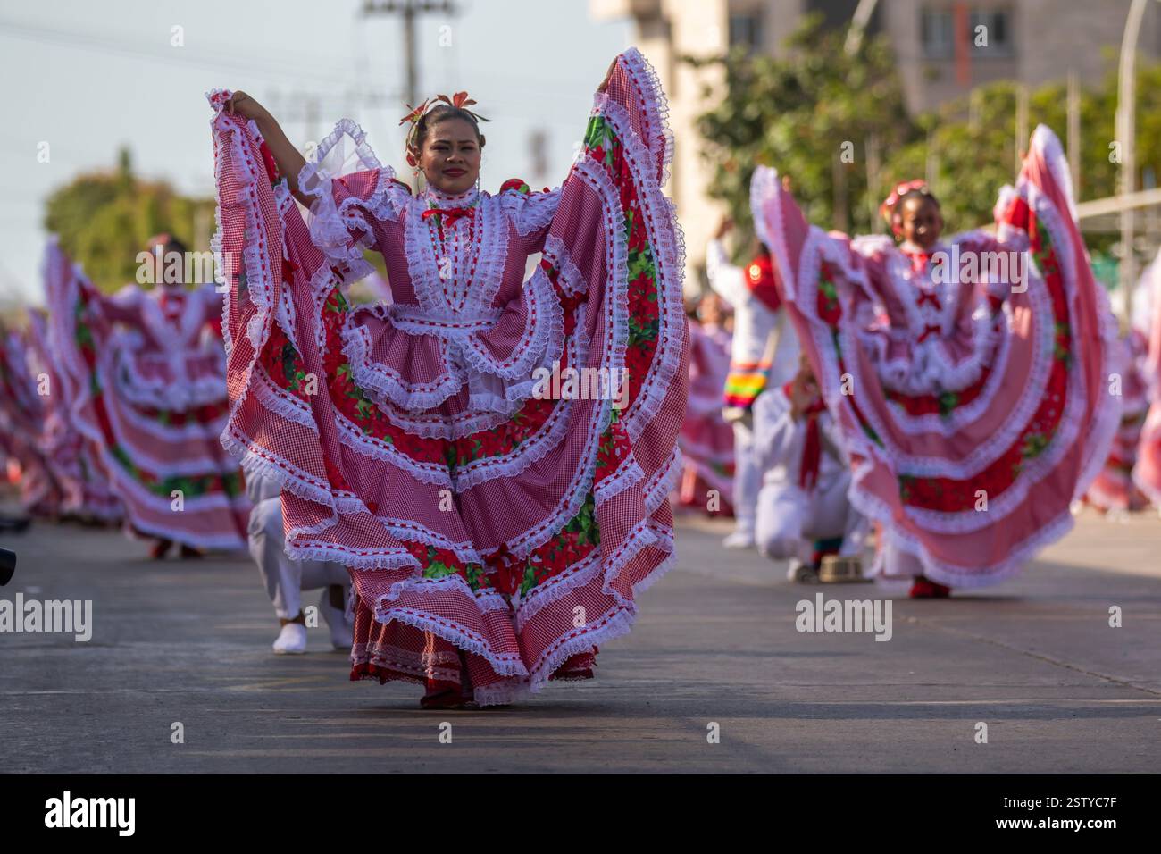 Cumbiamba troupe during Great Parade at Barranquilla's Carnival ...