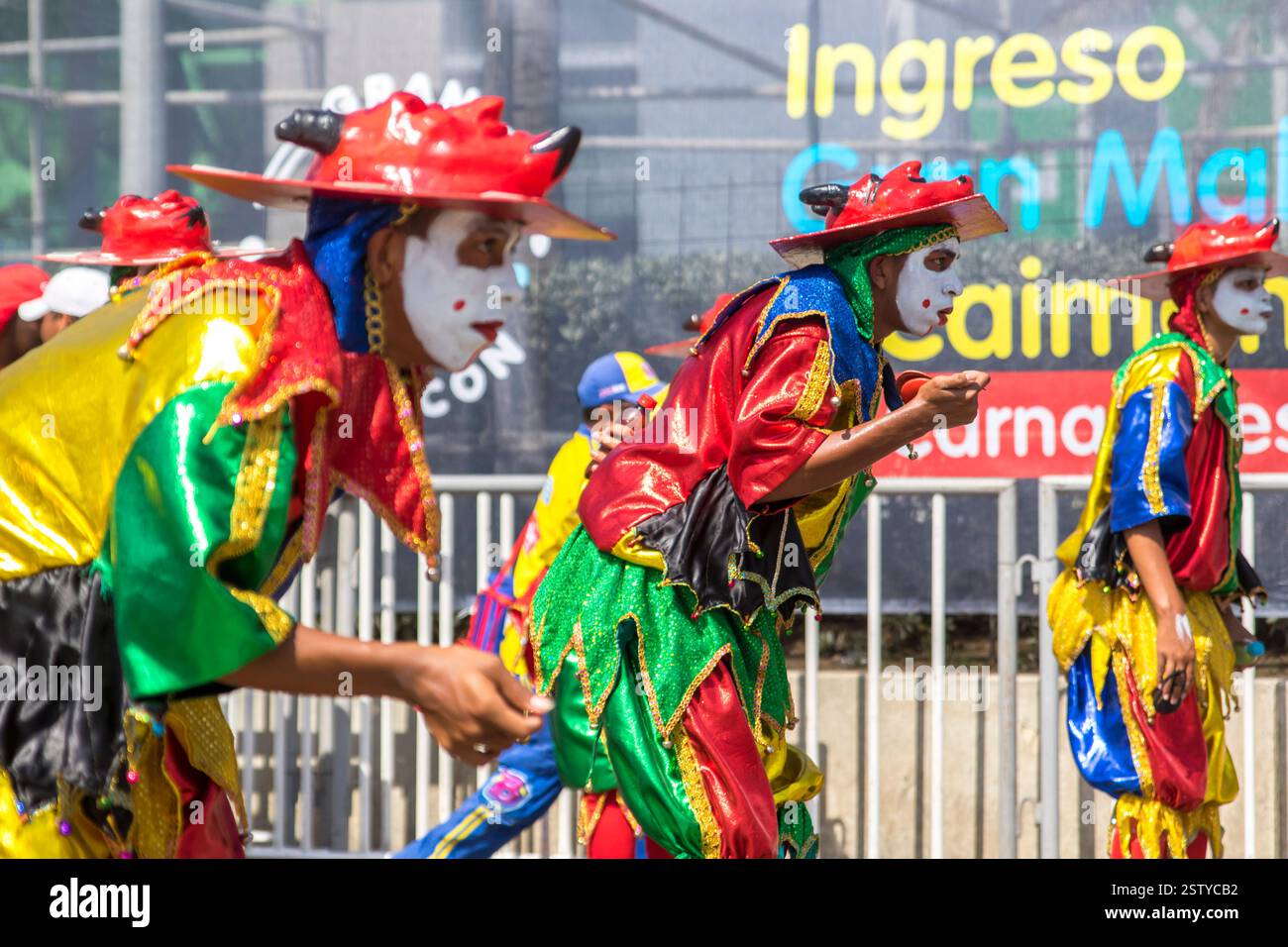 Harlequin Devils during Great Parade at Barranquilla's Carnival Stock ...