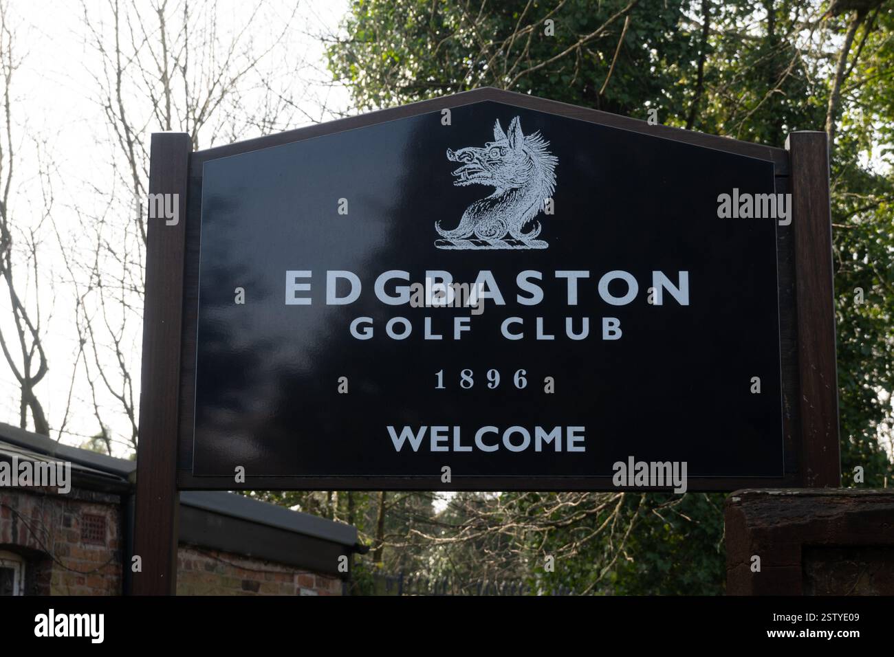 Edgbaston Golf Club sign, Birmingham, West Midlands, England, UK Stock ...