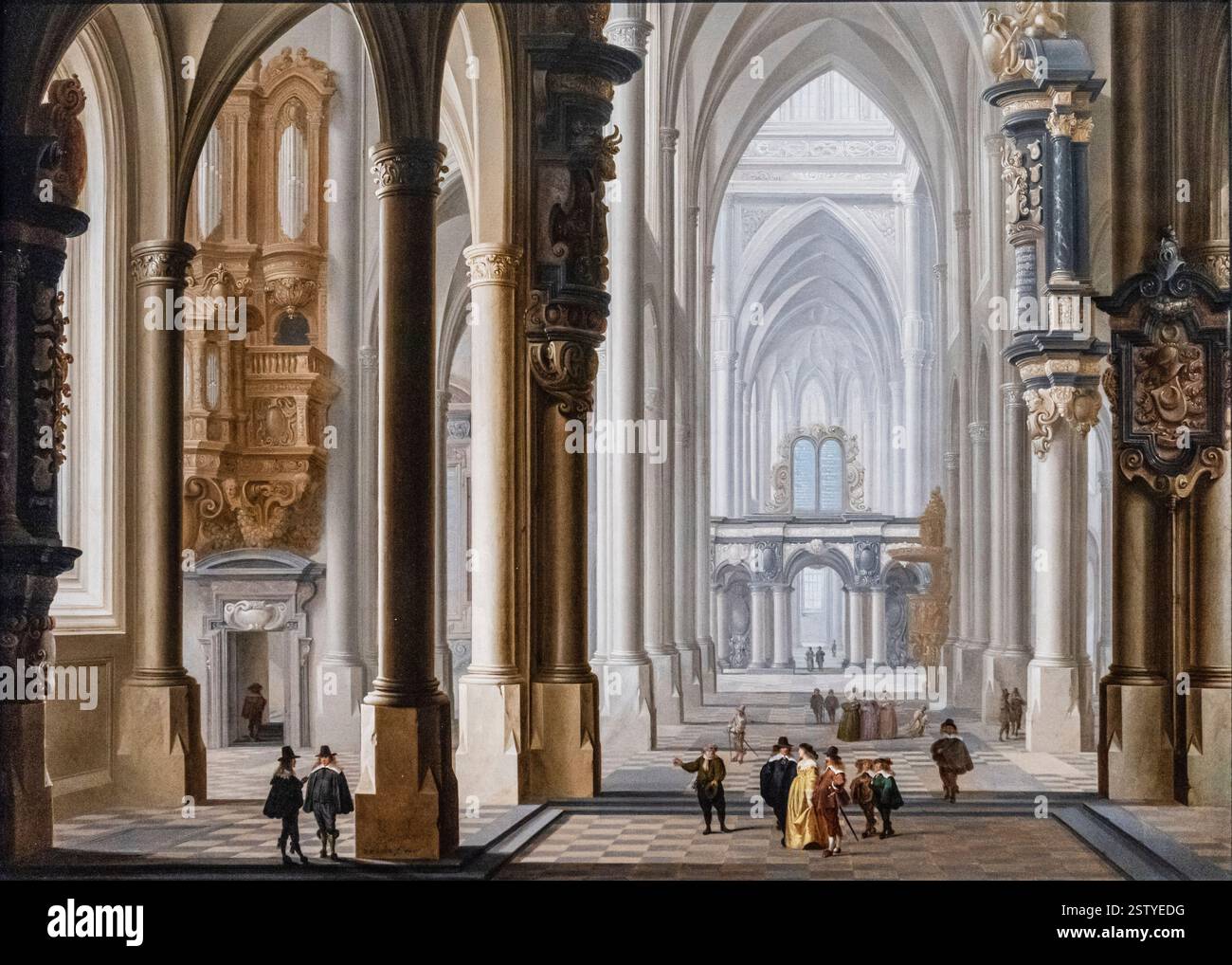 Interior of a Gothic Church Stock Photo - Alamy