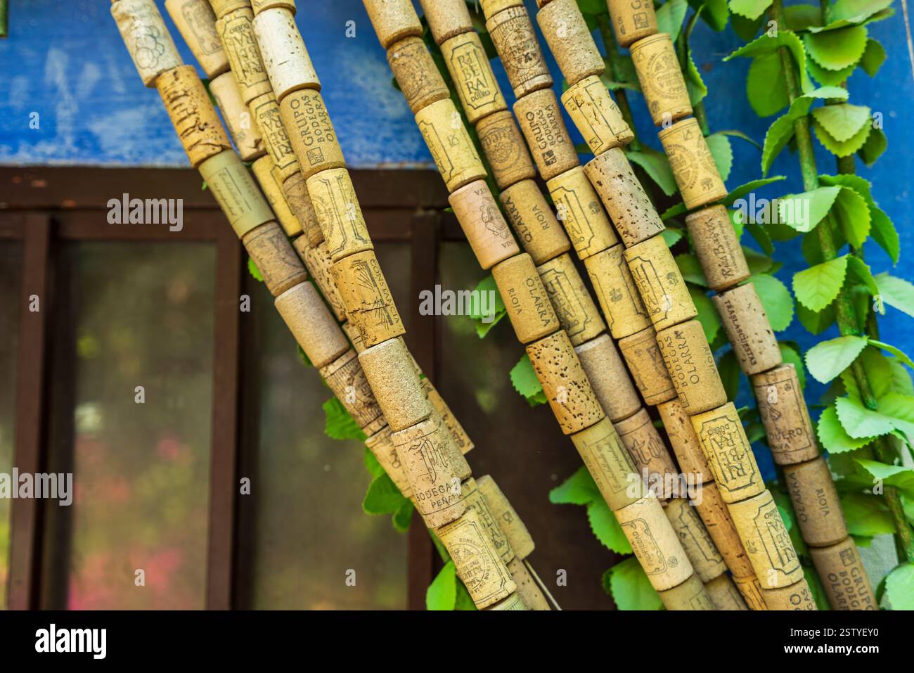 Recycled wine cork curtain Stock Photo - Alamy