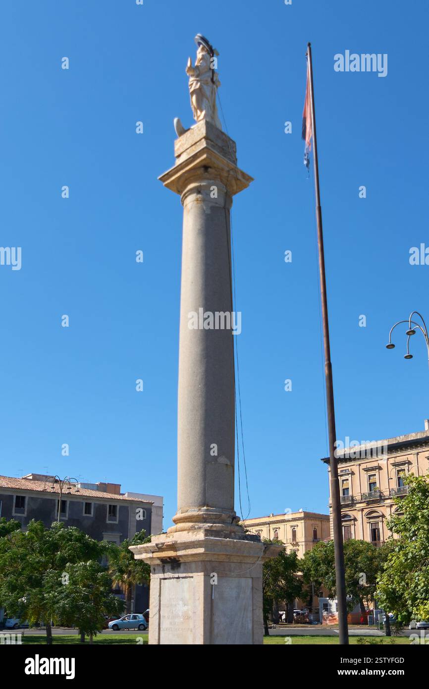 Catania, Italy - February 20, 2025: A marble sculpture in Catania ...