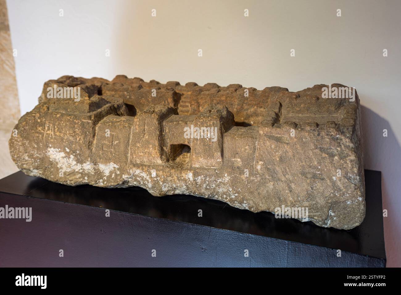 Stone model of a medieval castle Stock Photo - Alamy