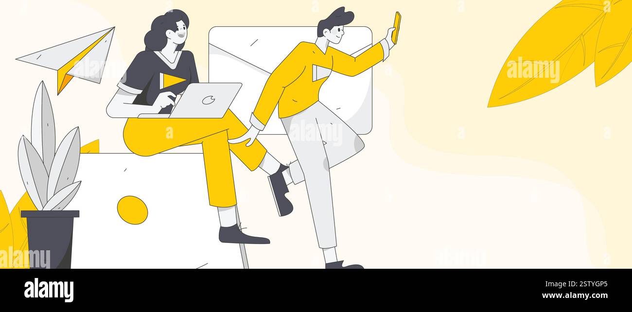 Personnel doing job interview flat vector concept operation hand drawn ...