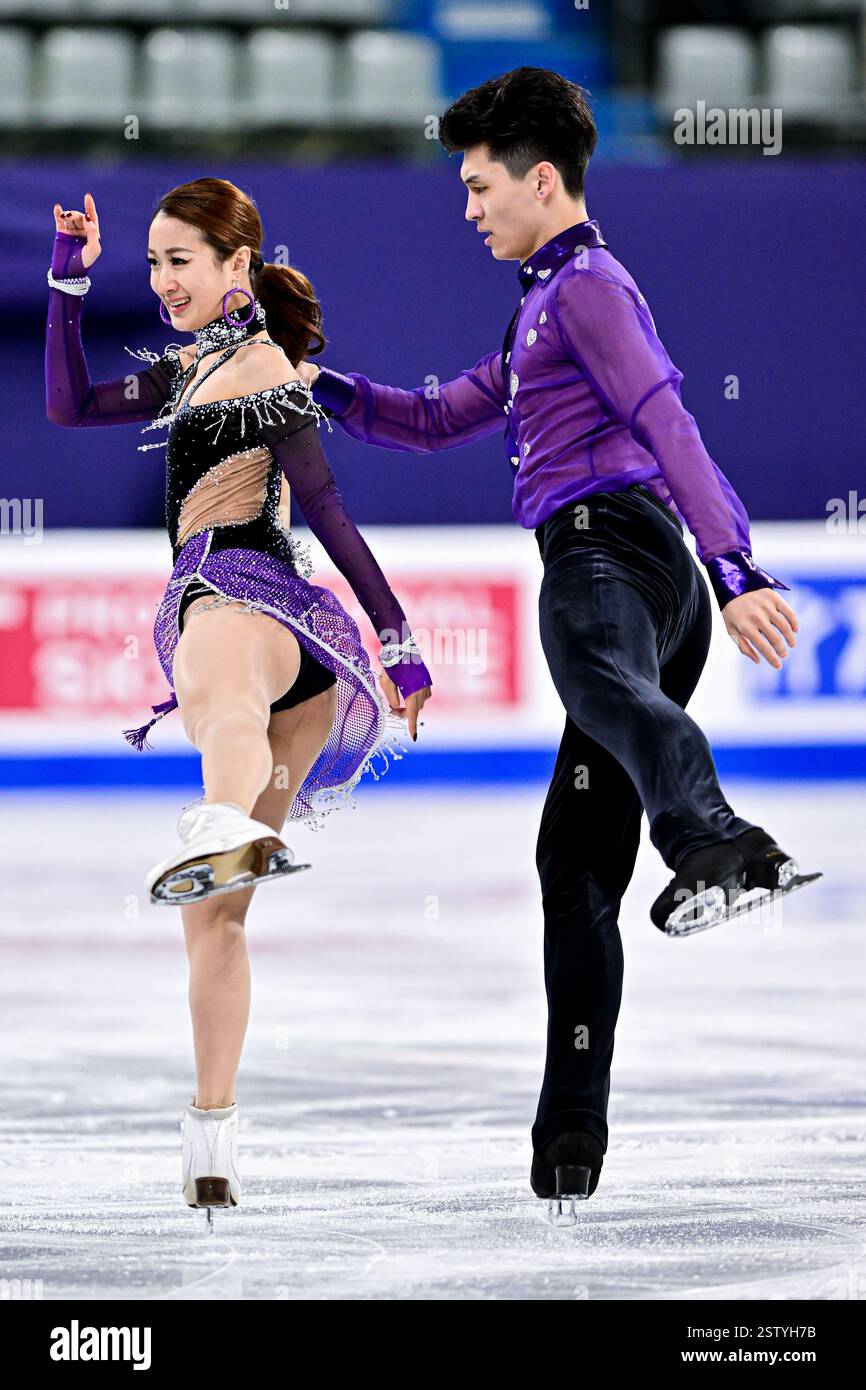 Junfei REN & Jianing XING (CHN), during Ice Dance Rhythm Dance, at the ISU Four Continents ...