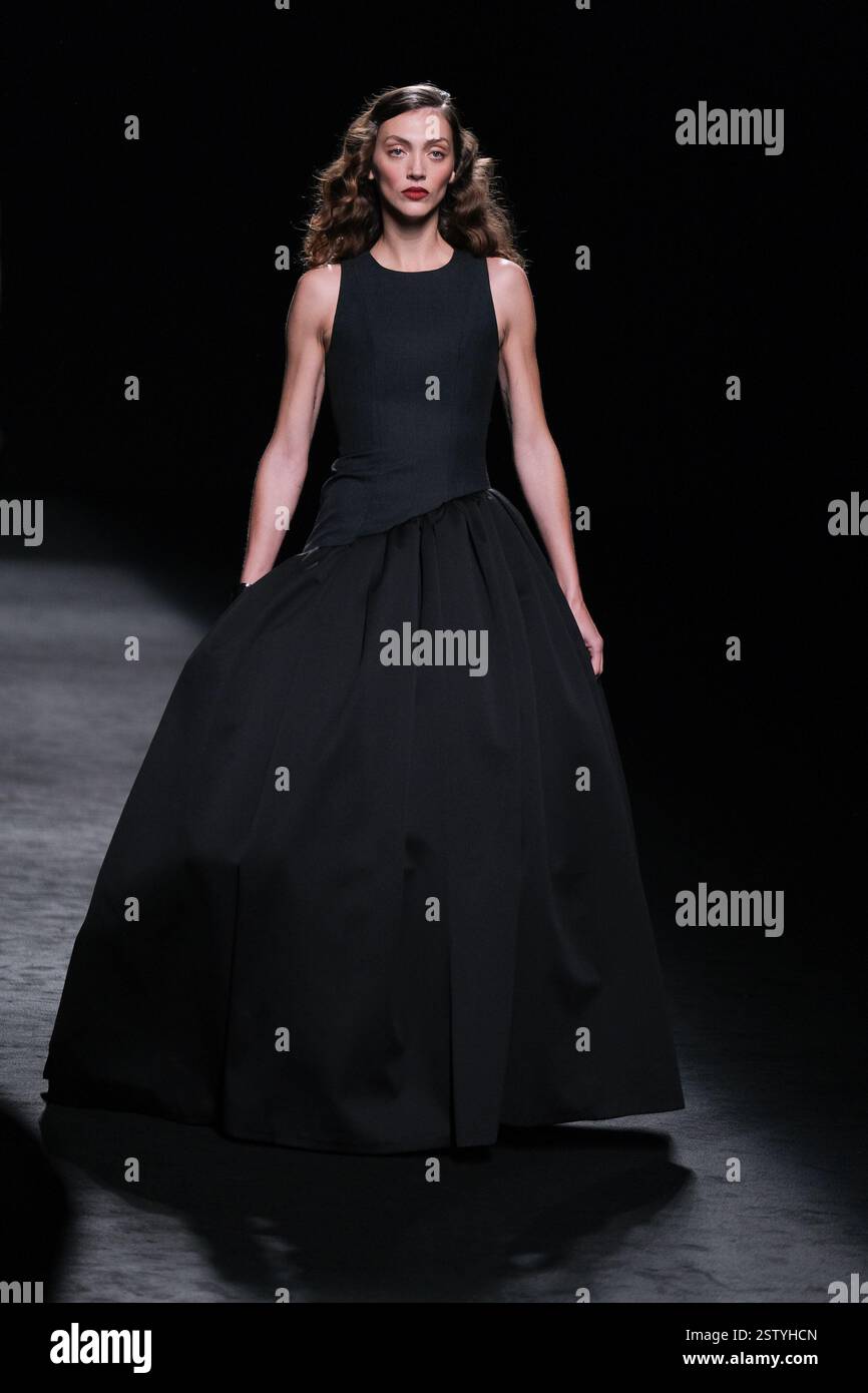 A model walks the runway wearing a design by Baro Lucas during Mercedes ...