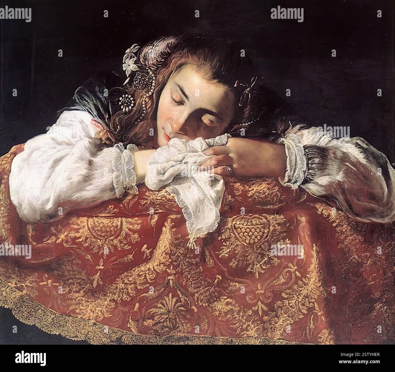 FETI, Domenico (b. ca. 1589, Roma, d. 1623, Venezia) Sleeping Girl c ...