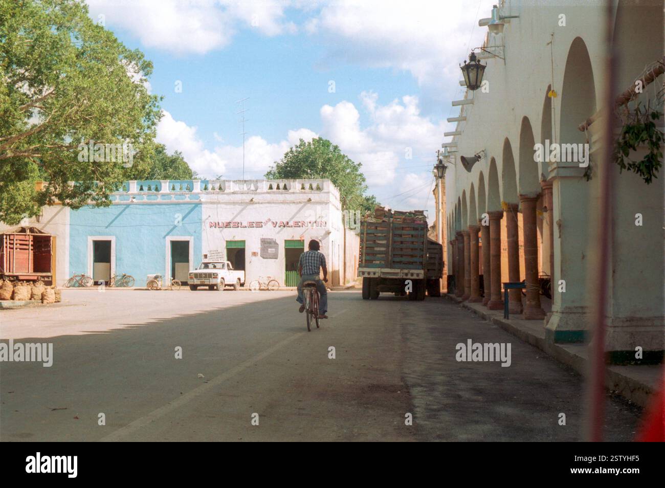 street scene near Park in Merida city, Merida, Yucatan, Mexico 1985 ...