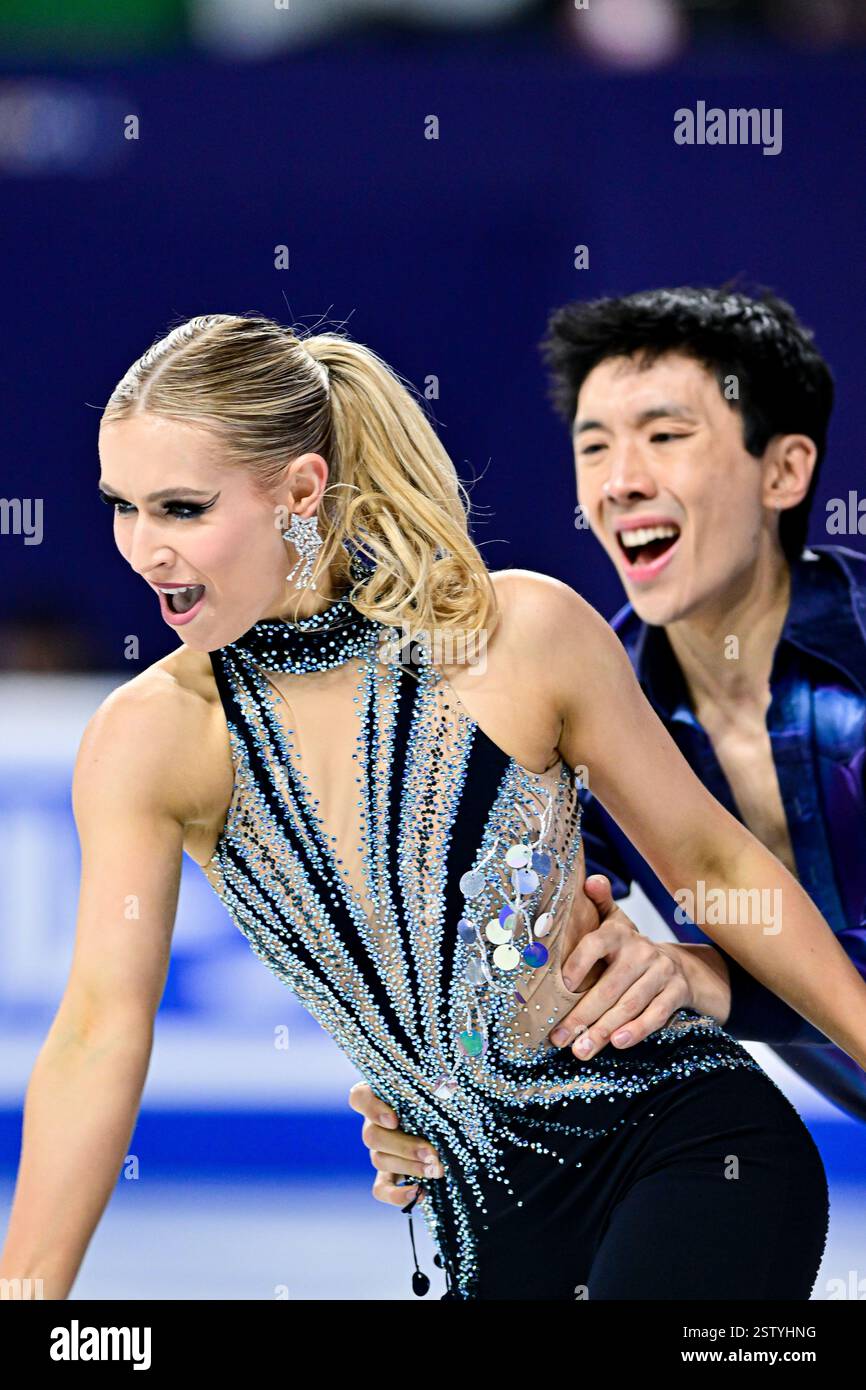 Holly HARRIS & Jason CHAN (AUS), during Ice Dance Rhythm Dance, at the ISU Four Continents ...