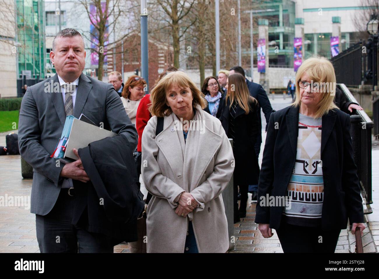 Solicitor Niall Murphy with Caoimhe Hanna (centre) and Roisin Ni ...