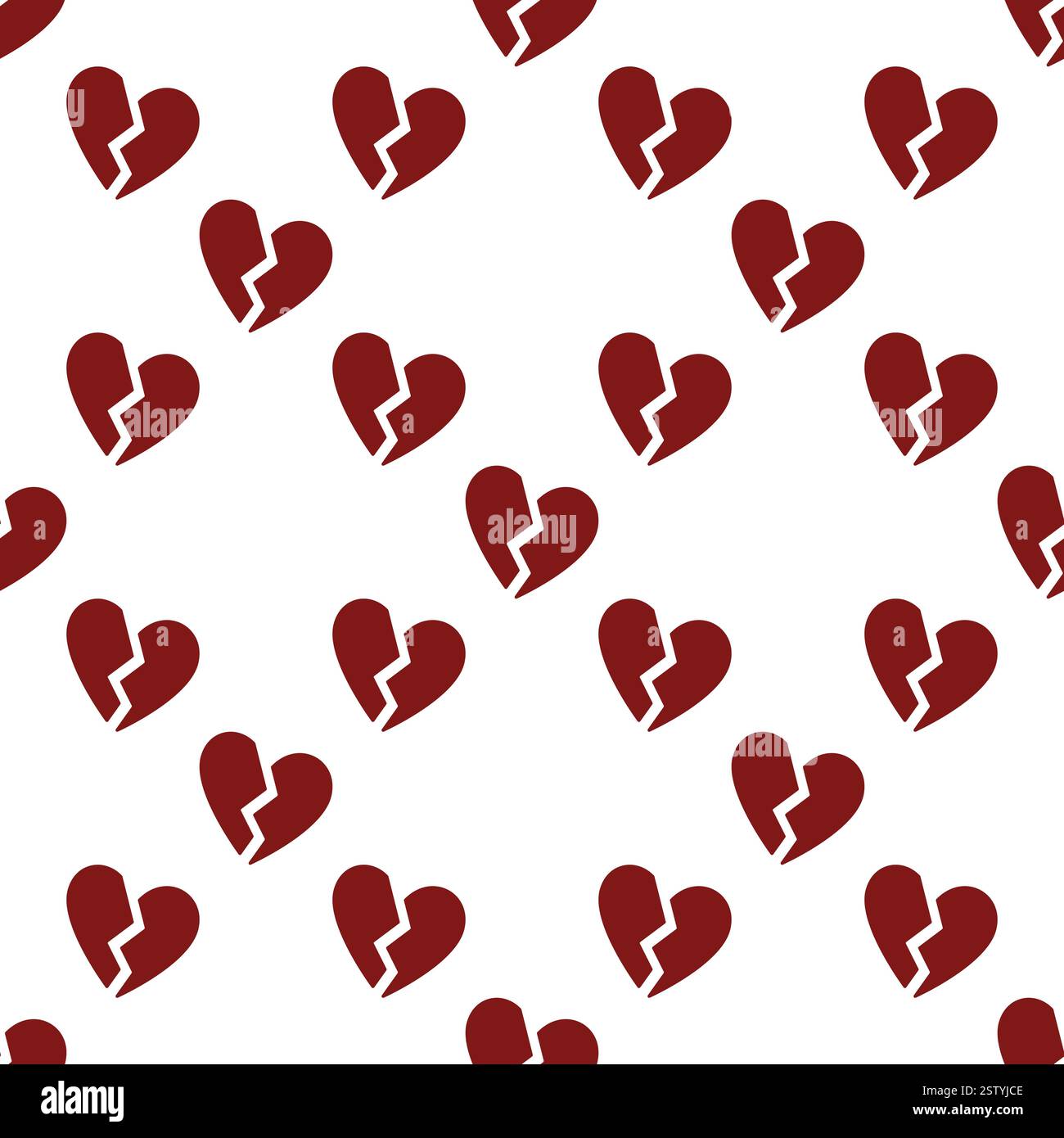 Broken heart or Heartbreak vector seamless pattern - sorrow and ...