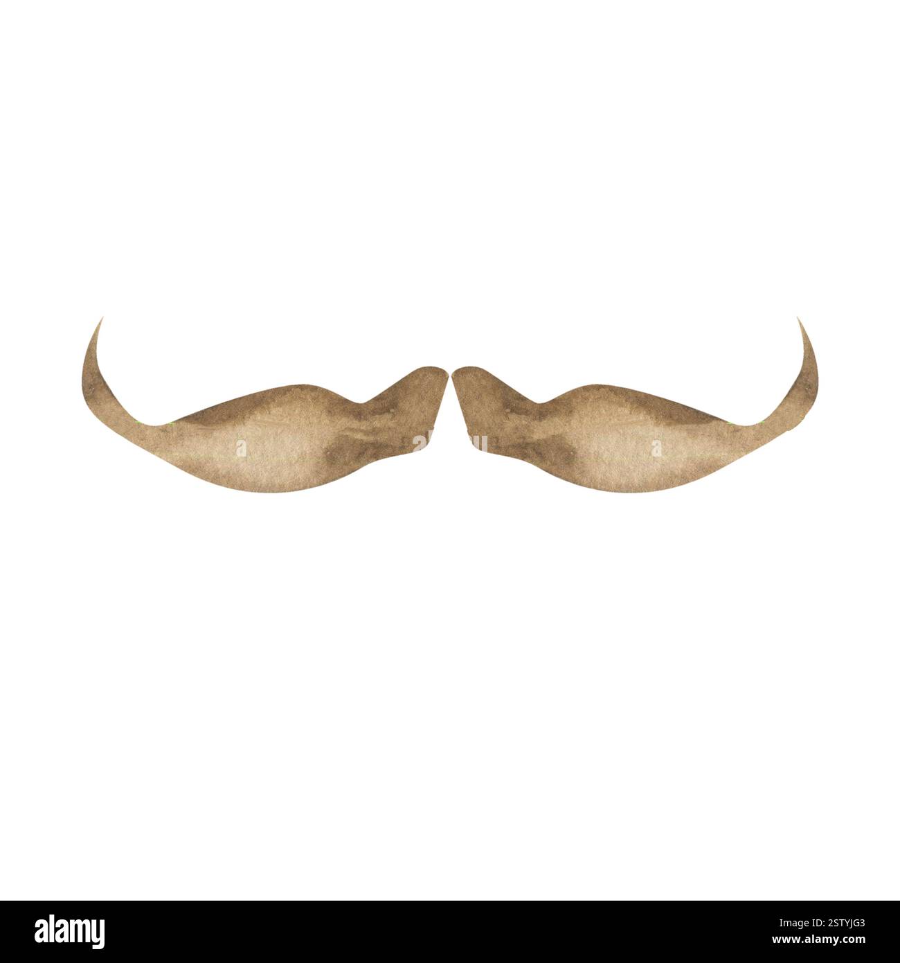 Male mustache watercolor illustration. Hand drawn men facial part ...