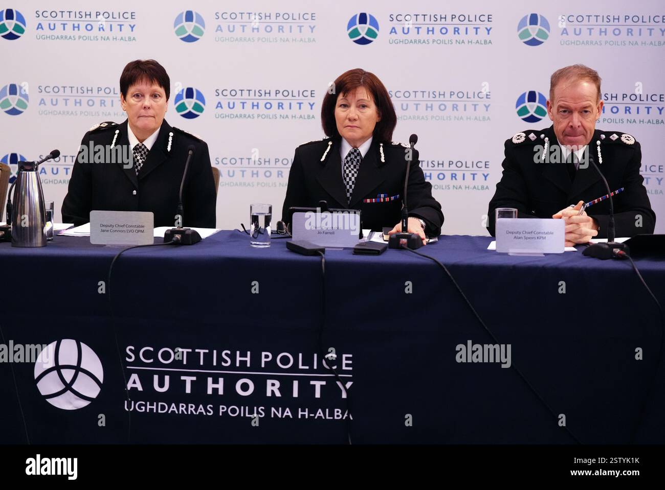l-r Deputy Chief Constable Jane Connors, Chief Constable Jo Farrell and ...