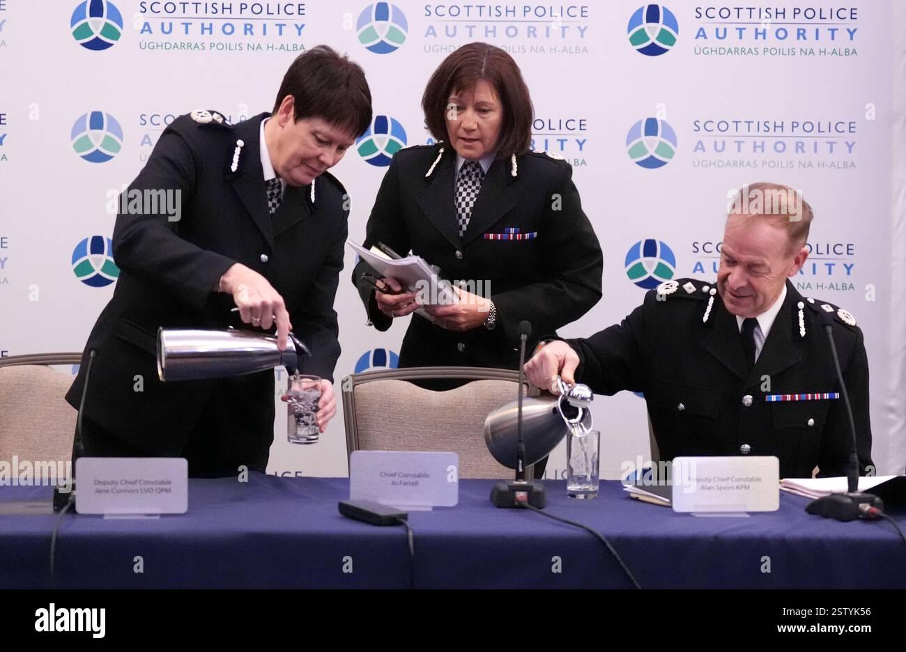l-r Deputy Chief Constable Jane Connors, Chief Constable Jo Farrell and ...