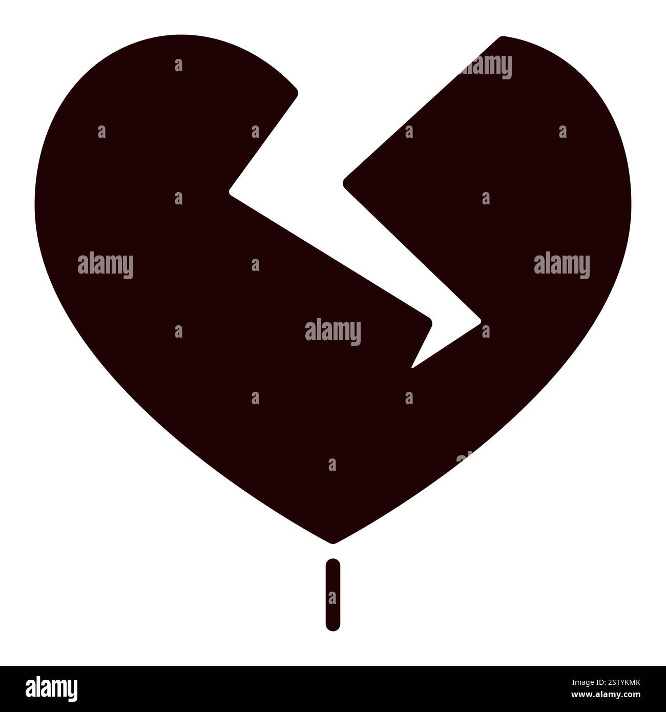 Vector broken heart concept flat icon, heartbreak, sadness, and lost ...