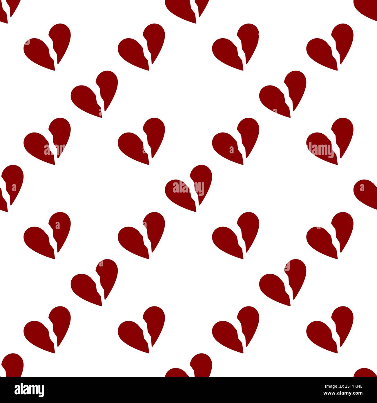 Vector broken heart concept seamless pattern - heartbreak simple ...