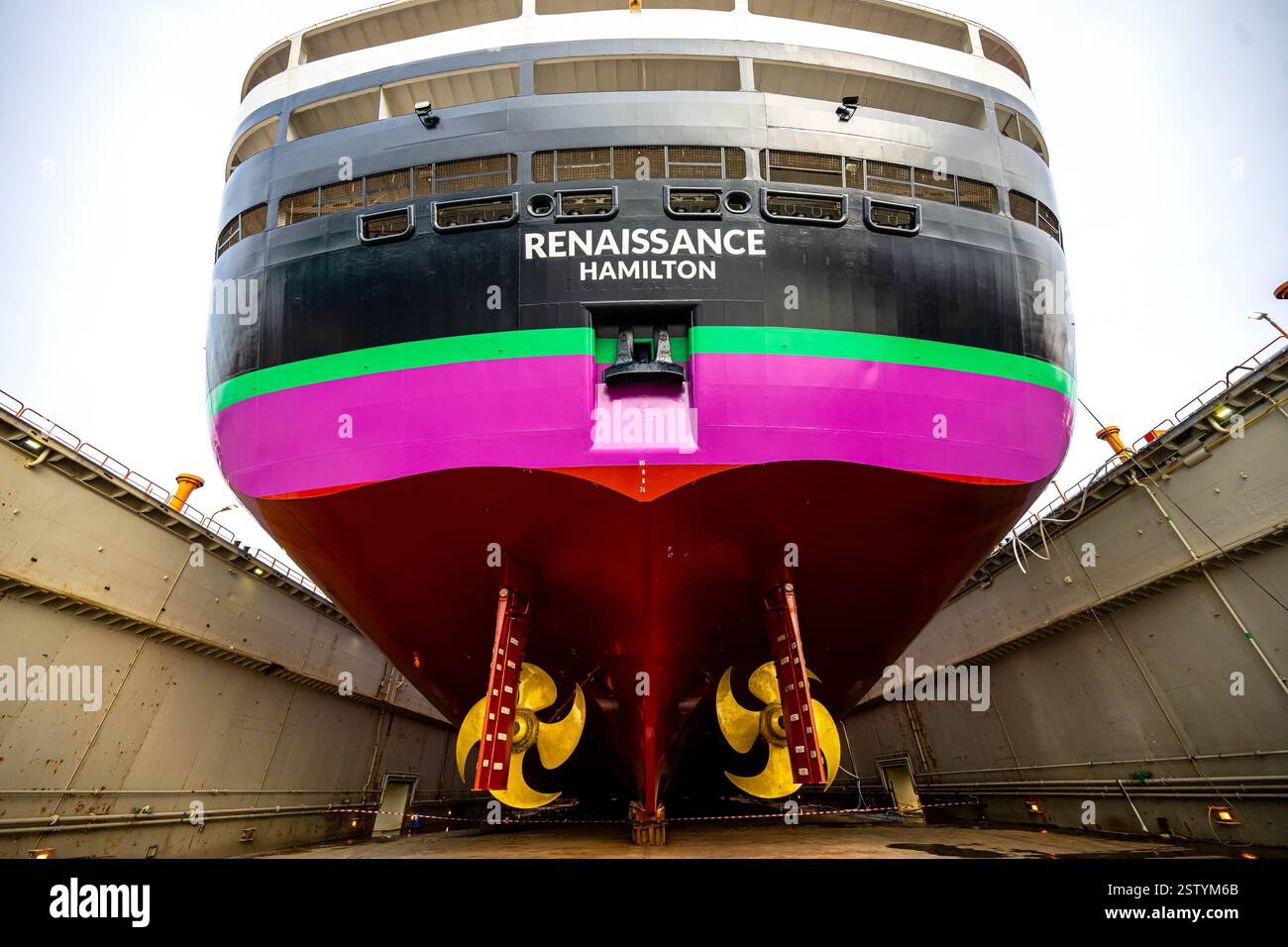 20 February 2025, Bremen, Bremerhaven: The cruise ship "Renaissance" is ...