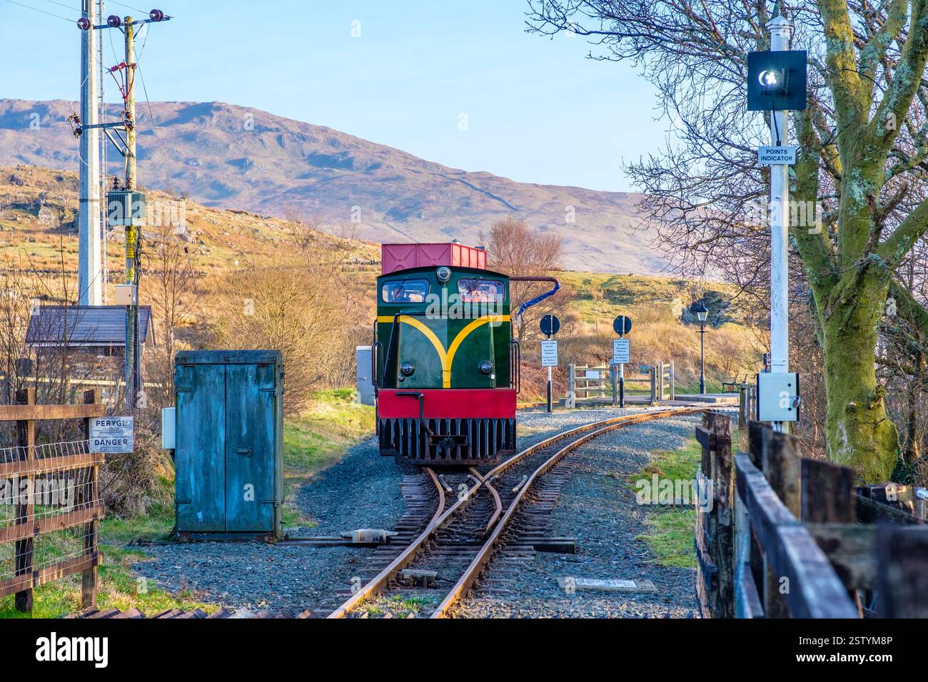 A locomotive on the West Highland Railway at Rhyd Ddu station ...