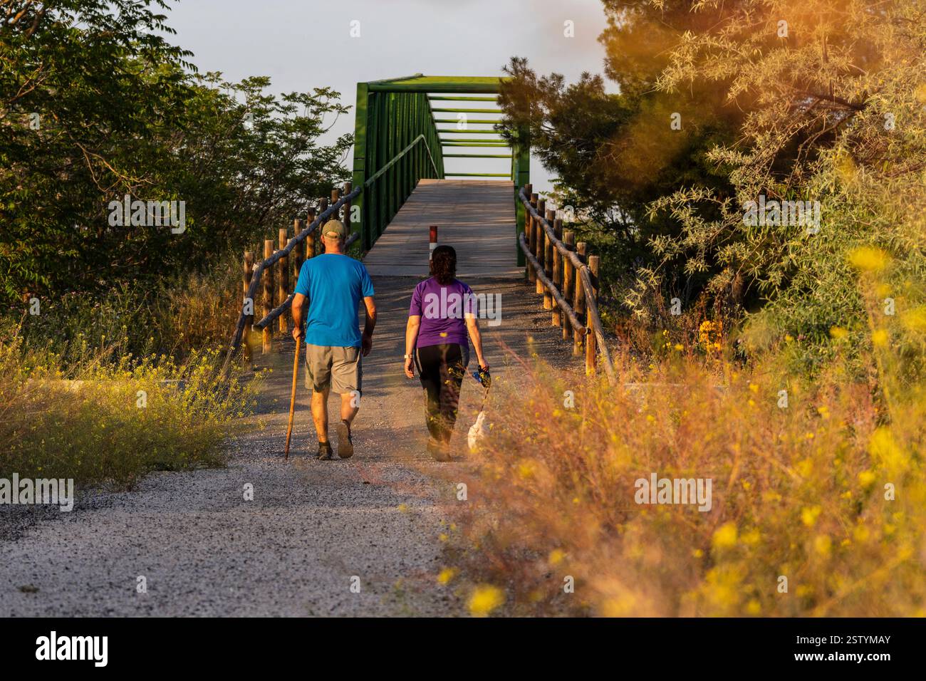 Hikers traveling Greenway of Oil Natural Trail Stock Photo - Alamy