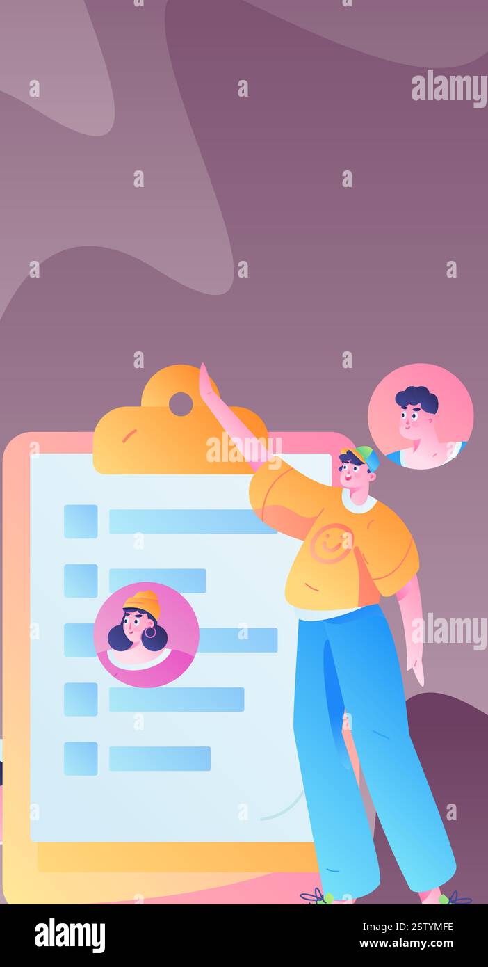 Personnel doing job interview flat vector concept operation hand drawn ...