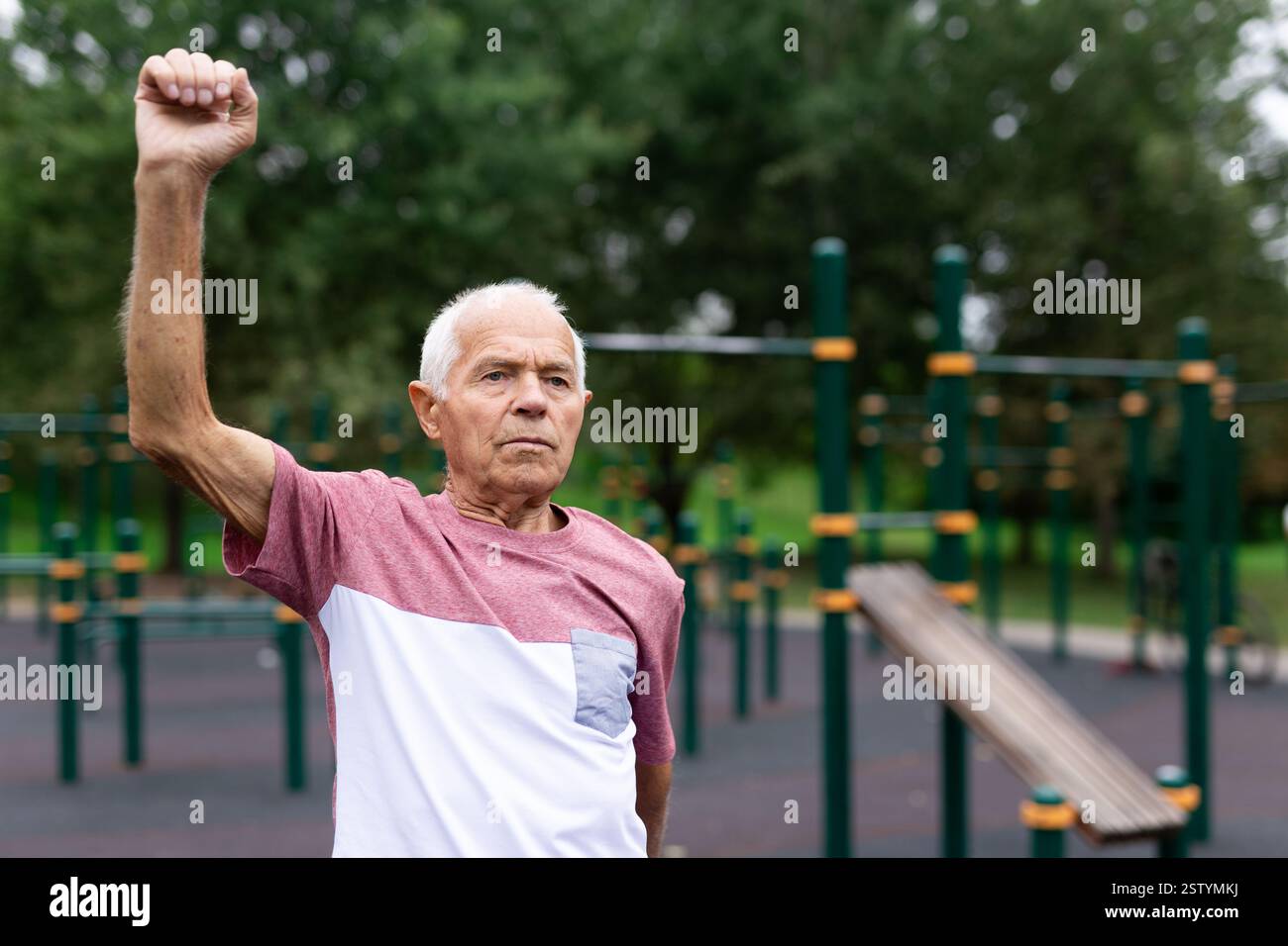 Sports grandfather doing fitness hi-res stock photography and images ...