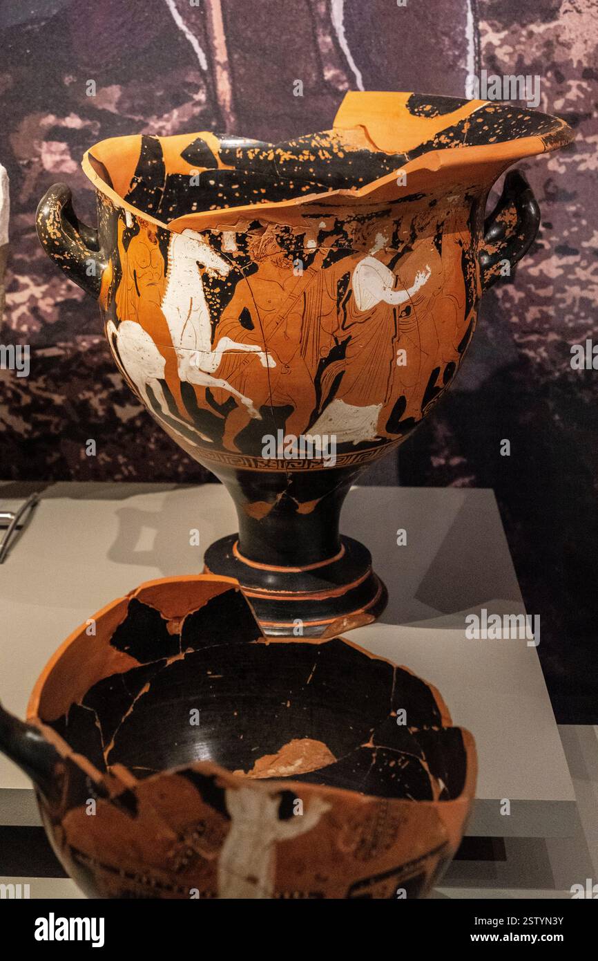 Crater with procession scene Stock Photo - Alamy