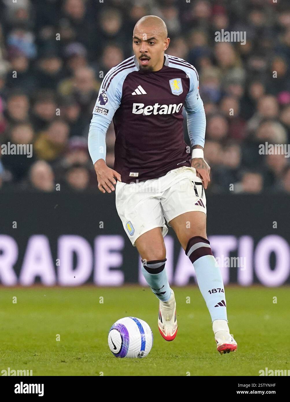 Birmingham, England, 19th February 2025. Aston Villa's Donyell Malen ...