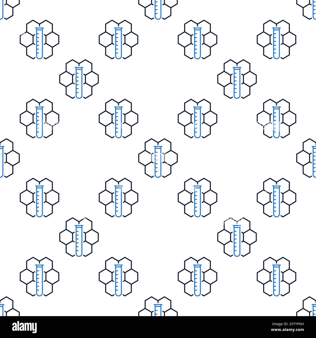 Chemical Hexagonal Formula and Test Tube vector concept seamless ...