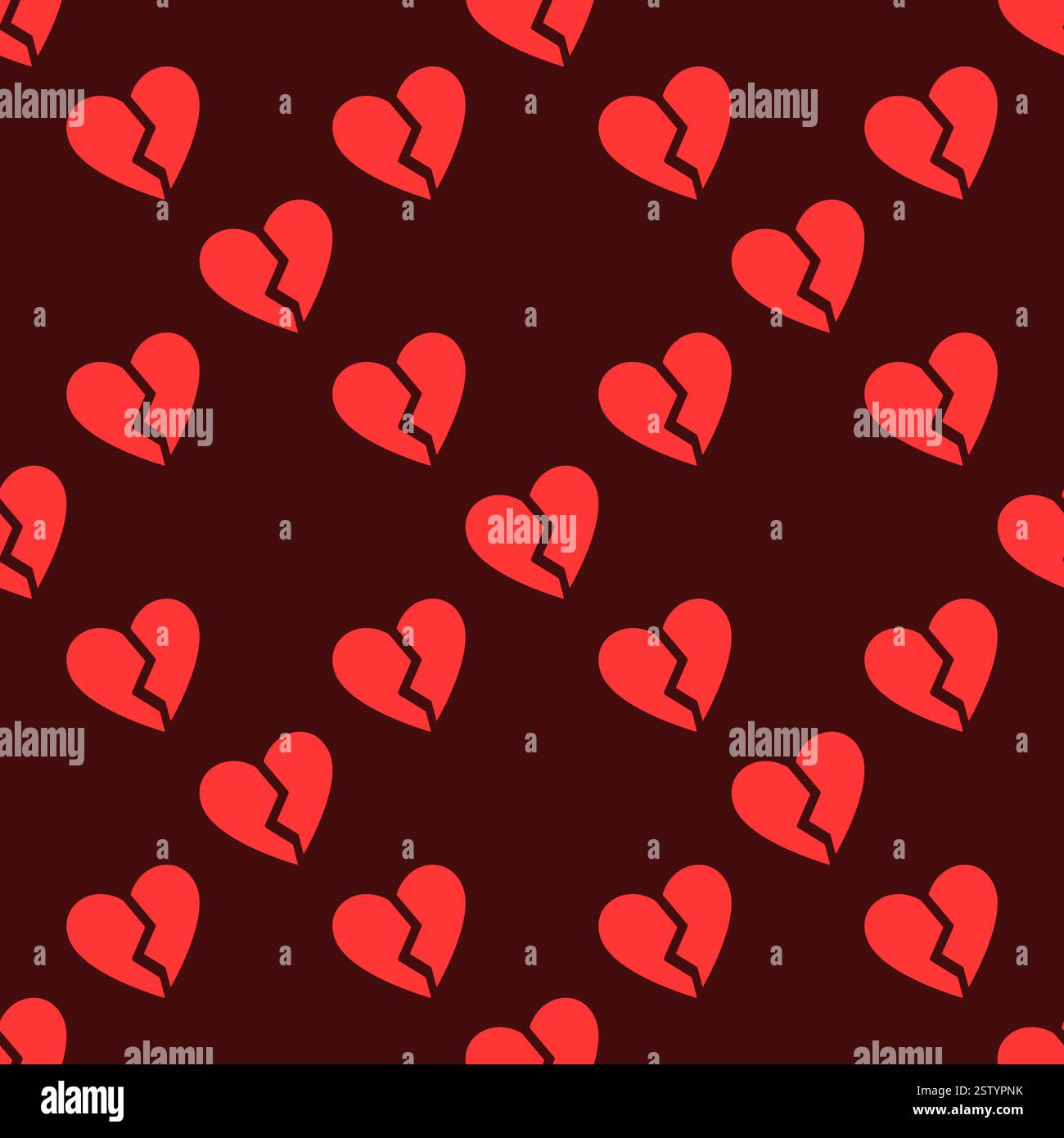 Broken heart concept seamless pattern or emotional sorrow red ...