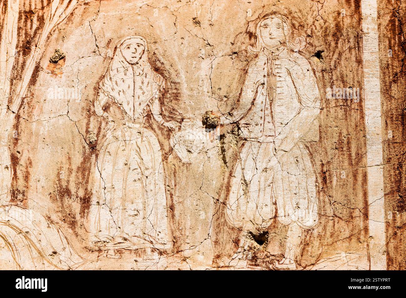 Painted house with old typical scenes Stock Photo - Alamy