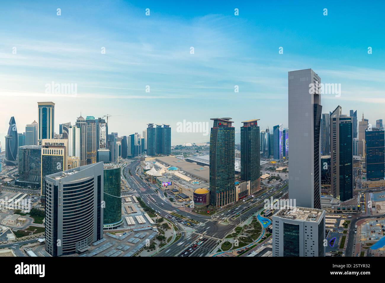 Aerial View of west bay area Doha City. Business and financial hub of ...