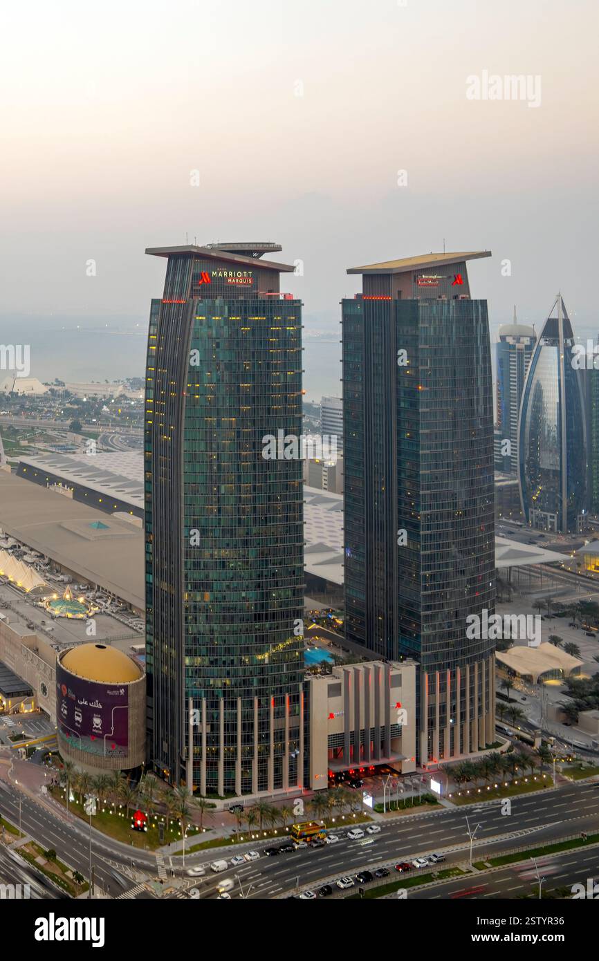 Aerial view of Marriott Marquis City Center Doha Hotel west bay doha ...