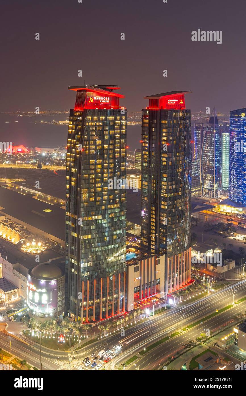 Aerial view of Marriott Marquis City Center Doha Hotel west bay doha ...