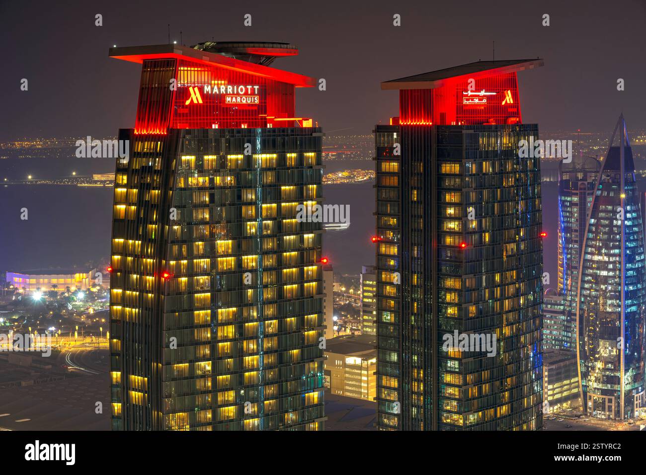 Aerial view of Marriott Marquis City Center Doha Hotel west bay doha ...