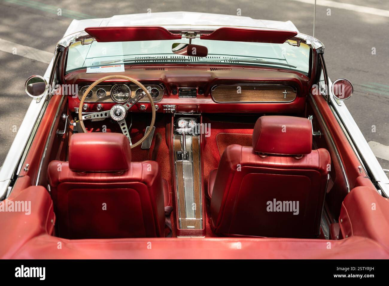 The interior of muscle car Ford Mustang Convertible, 1966. Classic Days ...