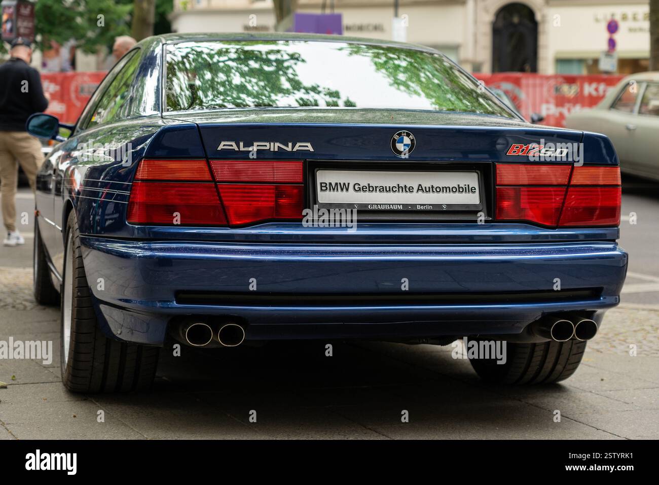 The full-size luxury car Alpina B12 5.0 Coupe. Rear view. Classic Days ...