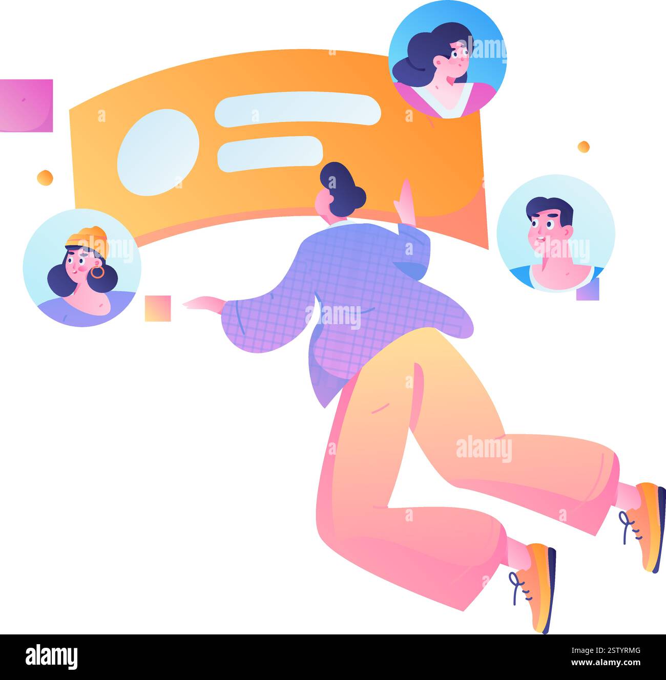 Personnel doing job interview flat vector concept operation hand drawn ...