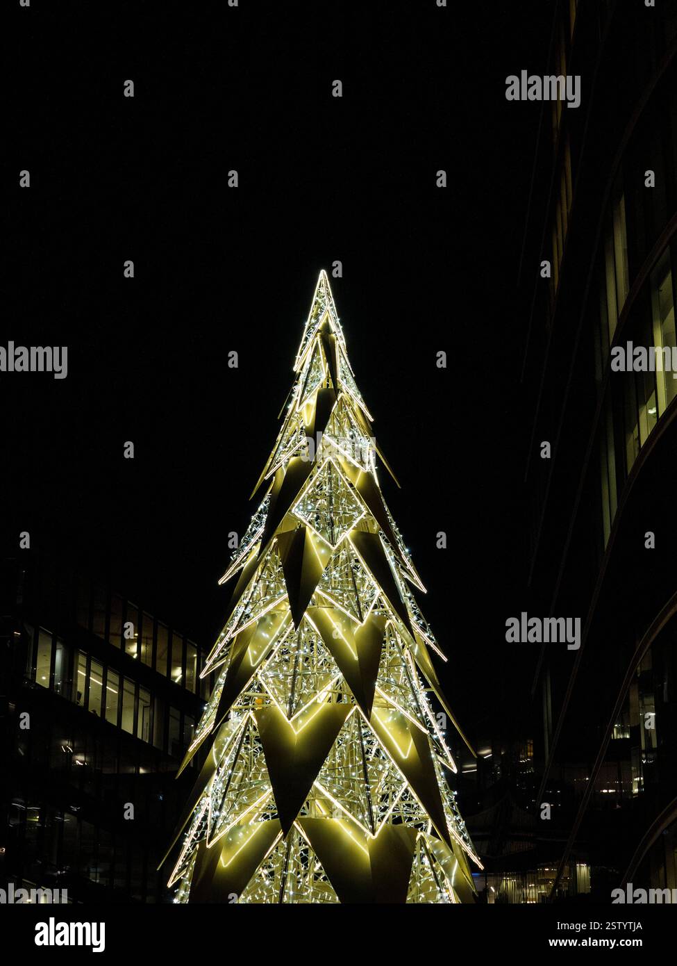 Nighttime Christmas Tree, South Bank, London, England, UK, GB Stock ...
