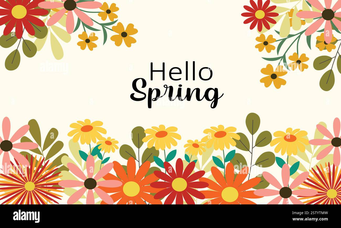 Hello spring background Stock Vector Image & Art - Alamy
