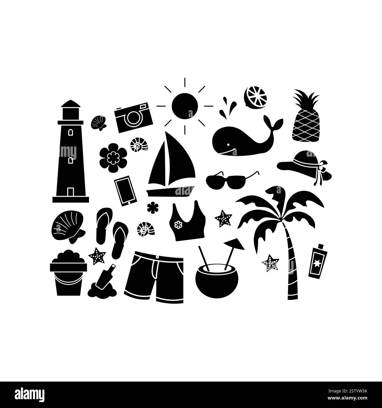 Summer camera icon Black and White Stock Photos & Images - Alamy